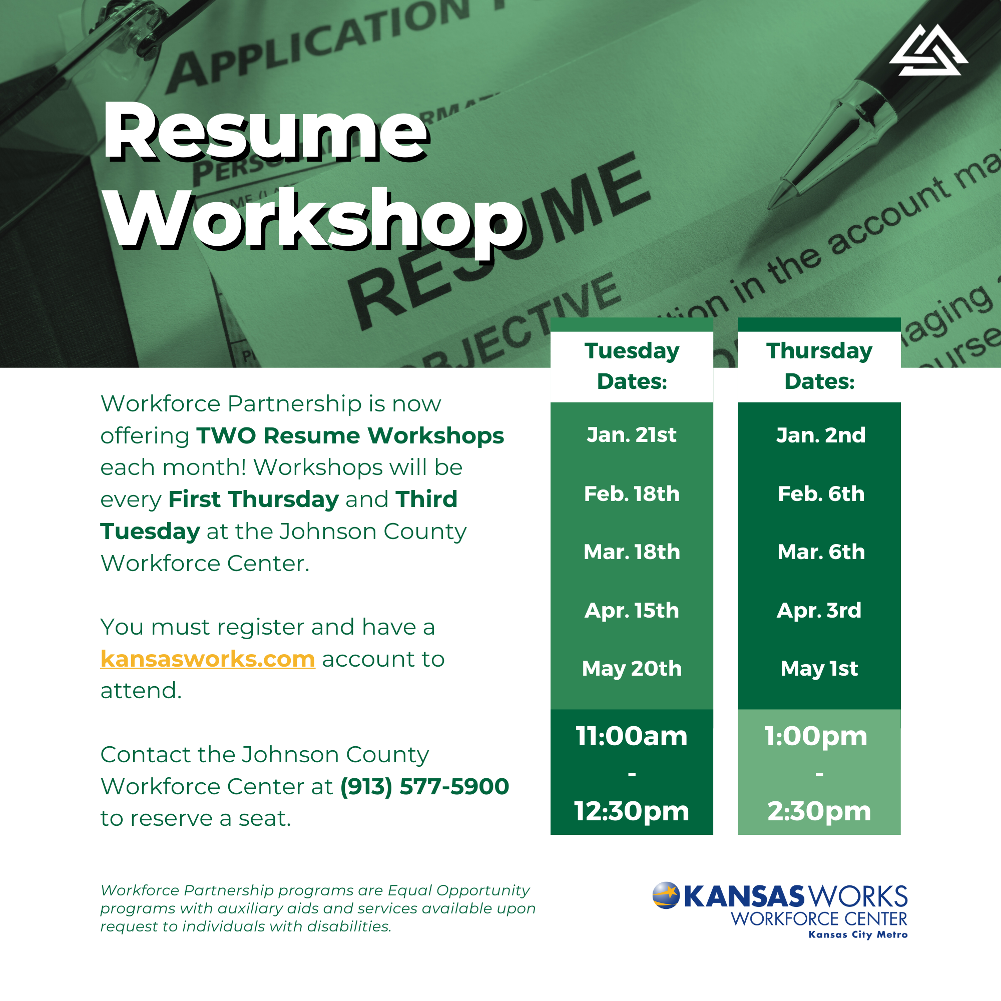 Resume Workshop - Johnson County - Workforce Partnership